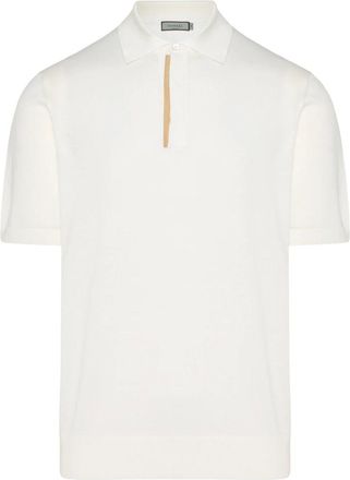 Canali Homme, Tops, Blanc, Taille: L Polo en m&eacute;lange de coton