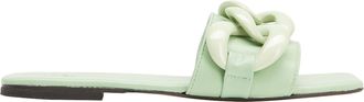 8 by YOOX CHAIN DETAIL FLAT LEATHER SANDALS