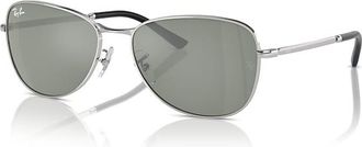 Ray-Ban Rb3733 Sonnenbrillen Silber Fassung Gr&uuml;n Glas 59-17