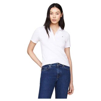 Tommy Hilfiger Damen Poloshirt Kurzarm 1985 Polo Slim Fit, Wei&szlig; (Th Optic White), XL