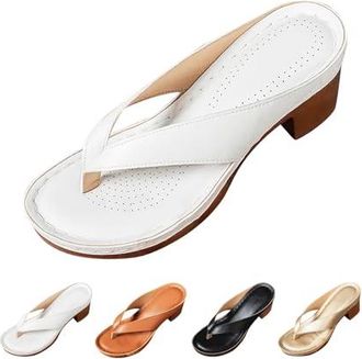 Generic Tongs pour femme - Sandales &agrave; talon bloc bas - Tongs &agrave; talons &eacute;pais - Sandales habill&eacute;es &agrave; enfiler - Sandales de f&ecirc;te - Sandales l&eacute;g&egrave;res pour femme - 