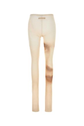 Jean Paul Gaultier Womens Printed Tulle Pant Beige Exterior: Nylon Pantaloni Trousers