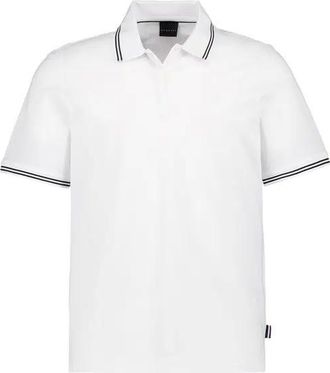 Bugatti Herren Polo-Shirt wei&szlig; Baumwoll-Piqu&eacute;