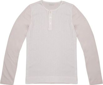 Dries Van Noten Homme, Tops, Blanc, Taille: L Hebton Longsleeve T-Shirt