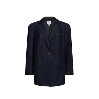 Gestuz Blazer denim en coton m&eacute;lang&eacute;