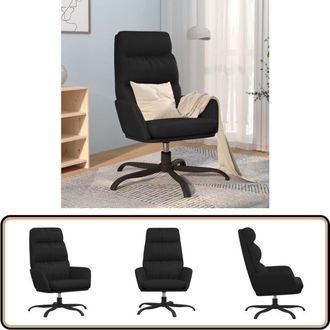 vidaXL Relaxsessel Schwarz Kunstleder - Drehstuhl - Sessel - Bequemesitz - Bürostuhl - Lounge Chair