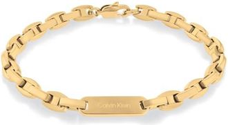 Calvin Klein Bracelet en Chaîne pour Homme Collection BOLD METALS en Or Jaune avec une Plaque Gravée - 35000412