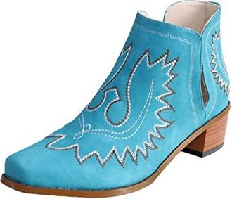 Generic Bottes pour femmes bottes &eacute;paisses talons hauts chaussures femmes bottes courtes bottes plates, bleu clair, 37.5 EU