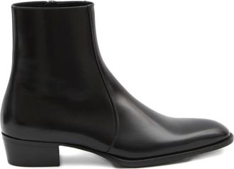 Saint Laurent Roman Stiefel mit mandelförmiger Kappe - Schwarz