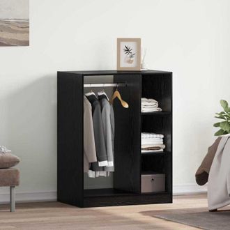 vidaXL vidaXL Armoire avec &eacute;tag&egrave;re avec stockage Ch&ecirc;ne noir 77 x 48 x 102 cm