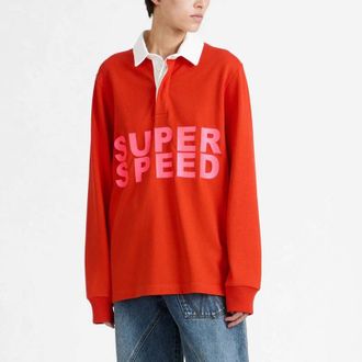 J.W.Anderson Bright red Super Speed polo shirt