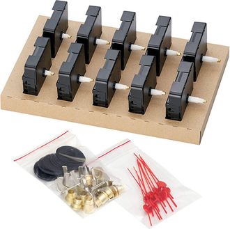 Dugena 838 Quarz-Uhrwerke, 10 St&uuml;ck, ohne Zeigerpaar, mit Sekundenzeiger, zum Einbauen