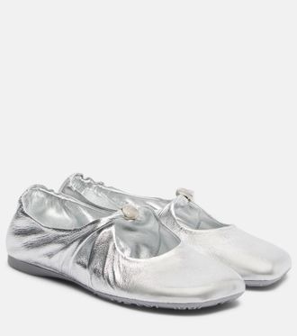 Loewe Ballerines Pebble Soft en cuir métallisé