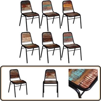 vidaXL Esszimmerst&uuml;hle 6 Stk. Altholz Massiv - Esszimmerst&uuml;hle - Holzst&uuml;hle - Antiquit&auml;tenstyle - Vintage Stuhl - Altholzm&ouml;bel