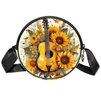 Generic Sac &agrave; bandouli&egrave;re rond pour femme, petit sac &agrave; bandouli&egrave;re avec fermeture &eacute;clair, bretelles r&eacute;glables, style d&eacute;contract&eacute;, pour femmes et filles