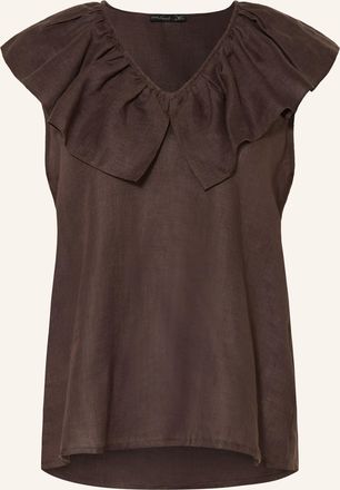 van Laack Van Laack Blusentop Vl-Bintou-Sv Aus Leinen Mit Volants braun