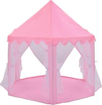 vidaXL Vidaxl - Tente de jeu tipi enfant rose 133 x 140 cm - Polyester facile &agrave; nettoyer - Avec sac de rangement pour int&eacute;rieur et ext&eacute;rieur