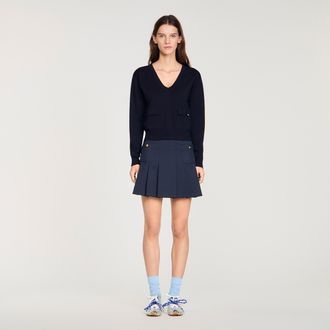 Sandro Pull en laine &agrave; col V