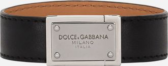 Dolce & Gabbana Armband Aus Kalbsleder - Mann Bijoux Schwarz Leder S