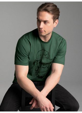 Trigema T-Shirt TRIGEMA T-Shirt mit Affen-Printmotiv (1-tlg)
