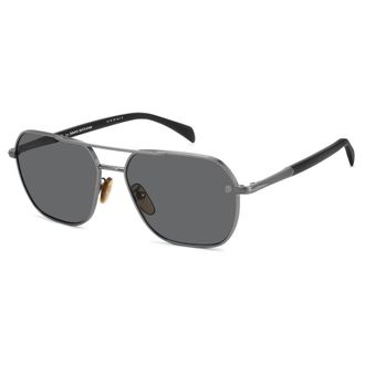 Eyewear by David Beckham Homme, Accessoires, Gris, Taille: 59 MM Lunettes de soleil Ruthenium/Gris Polarisées