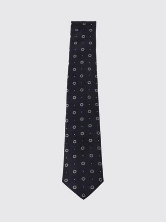 Saint Laurent Cravate en pure soie avec broderie florale contrastante