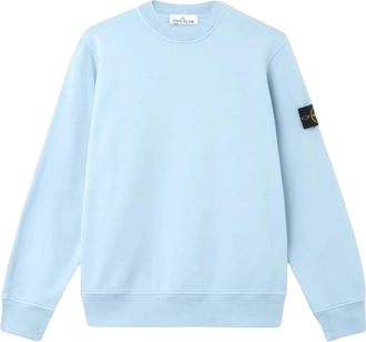 Stone Island Homme, Sweatshirts et sweats &agrave; capuche, Bleu, Taille: XS Cotton Fleece SweaT-shirt