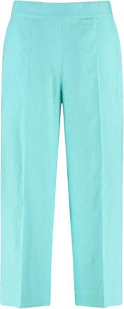Taifun Bequeme Leinen Culotte Hose - - Trousers - Damen - Blau - 3XL