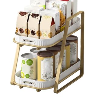 Generic Ablagefach F&uuml;r Arbeitsplatten - Rutschfeste Zweischichtige K&uuml;che Organizer Schwerlast-Multifunktions- Platzsparendes Design Mit Leicht Zug&auml;nglichem Di