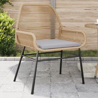 vidaXL Gartenst&uuml;hle 2 Stk. mit Kissen Braun Poly Rattan - Vidaxl