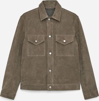 Arket Velourslederjacke -Gr&uuml;n