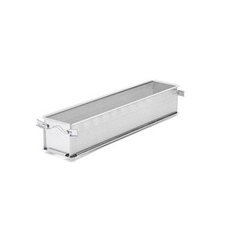 De Buyer De Buyer - Rechteckige Backform zum Aufklappen aus perforiertem Edelstahl - 48 x 9 x 8,5 cm - 3210.48, Grau