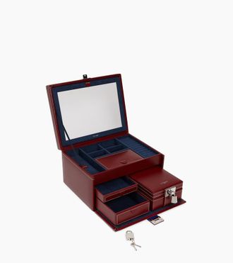Le Tanneur Grande bo&icirc;te &agrave; bijoux en cuir