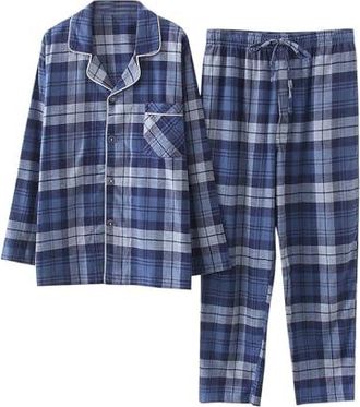 Generic Pyjama Homme Vert, Pyjama Homme Ensemble, Pyjamas Hommes Coton Hiver, Tenue De Nuit, Sleepwear, 2 Pi&egrave;ces, D&eacute;contract&eacute;, Doux Et Confortable, Grande Tai