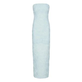 Rotate Rotate Birger Christensen, Femme, Robes, Bleu, Taille: 40 FR Asymmetric Draped Maxi Dress