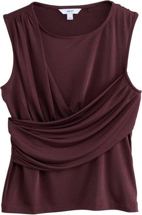 Next Blusentop Ärmelloses Top mit drapierter Vorderseite (1-tlg)