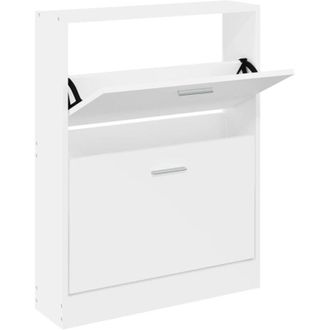 vidaXL Schuhschrank Wei&szlig; 59x17x81 cm Holzwerkstoff Vidaxl