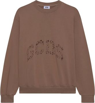 GCDS chemise en coton à effet usé - Tons neutres