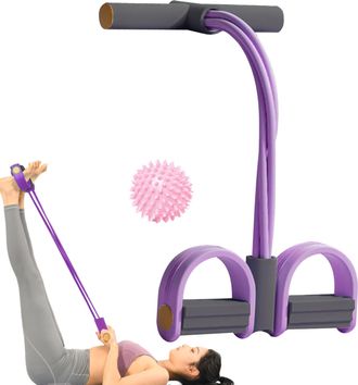 Generico Vierrohr-Pedal-Spannband: elastisches Fitnessband, Widerstandsband, kreativer Yoga-Trainer, Dehnungsübungsgerät, langes Fußpedal