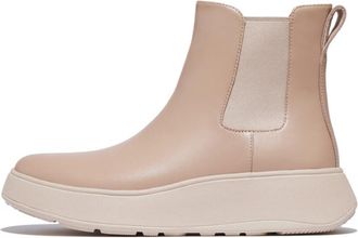 FitFlop Damen F-Mode Leather Flatform Chelsea Boots Stiefel, Beige (Classic Beige), 41 EU
