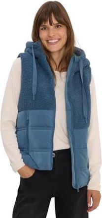 Cecil 2200555 Gilet avec mélange de Structures, Bleu Pierre de Lune, XXL Femmes