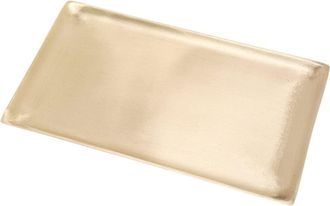 NKlaus Kerzenteller rechteckig 19x11cm matt Messing gold Tablett modern Untertasse Deko 10535