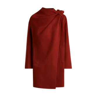 Kiton Kaschmir-Mantel mit Sartorial-Knoten - - Coats - Damen - Rot - XS