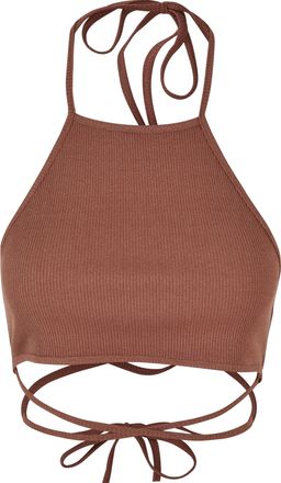 Urban Classics Damen Top Ladies Rib Trapeze Cropped Top Terracotta L