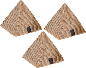 Aboofan 3 Stück Teiliges Resin Pyramidendekor Multifunktionale Ägyptische Pyramidenfigur für Sandtisch DIY Fördert Kreativität und Sensorische Wahrnehmung Dek