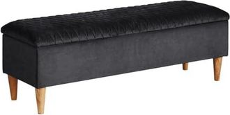 Vente-Unique Banc Coffre Daniele - Tissu Velours - Gris