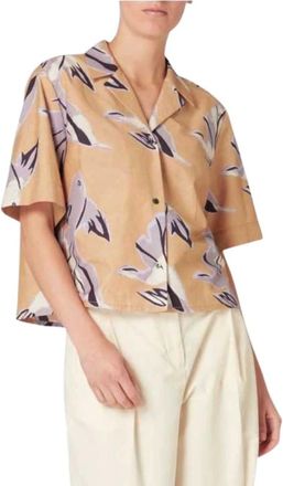 Paul Smith Femme, Blouses et Chemises, Multicolore, Taille: 44 FR Chemisette beige print poissons lilas Paul Smith Femme W1R 386B V11224 12