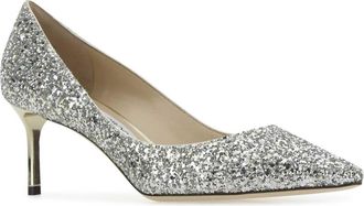 Jimmy Choo London Womens Embellished Romy 60 Pumps Champagne Scarpe Con Tacco High Heel Shoes