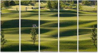 Islandburner Bild auf Leinwand Blick Auf Den Golfplatz Golfer Bilder Wandbilder Poster IEQS-5P