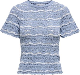Only Onlannasofia Life Ss Stripe O-Neck KNT